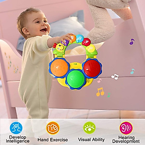 Musical Drum Piano Baby Toys 6 to 12 Months Baby Toys 12 to 18 Months Infant Toys Early Education Music/Lights/Funny Sounds Christmas Birthday Gifts Toys for 1 2 3 4 Year Old Boys