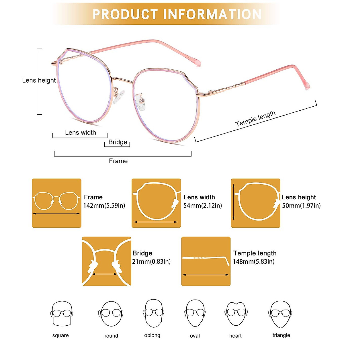DUCO Blue Light Glasses For Women Computer Glasses Blue Ray Blocking Glasses For Men Womens Fashion Eyeglasses W014