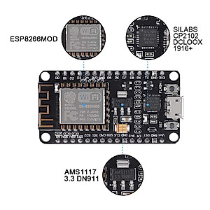 AITRIP 5 PCS ESP8266 NodeMCU CP2102 ESP-12E Internet WiFi Development Board Open Source Serial Wireless Module Works Great Compatible with Arduino IDE/Micropython (5PCS)