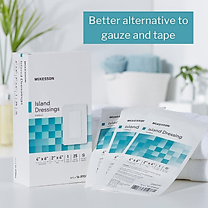 McKesson Island Dressing, Sterile, Polypropylene/Rayon, 4 in x 6 in, 25 Count, 1 Pack