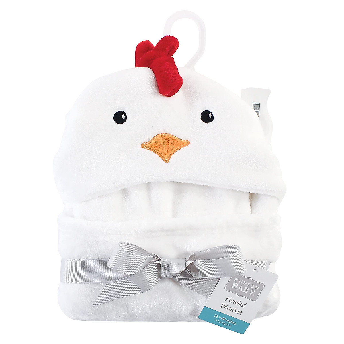 Hudson Baby Unisex Baby and Toddler Hooded Animal Face Plush Blanket, Chicken, One Size