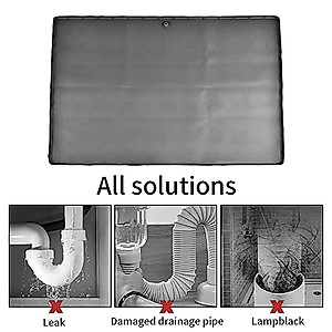 Under Sink Mat,34"x22" Silicone Waterproo-f Under Sink Mat for Kitchen,Flexible Sink Cabinet Organizer Tray,Kitchen Bathroom Cabinet Mat and Protector for Drips Leaks Spills(Gray)