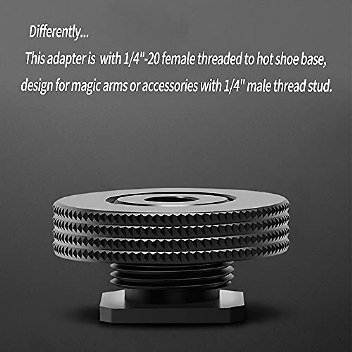 [2 Packs]- Atmoshue 1/4" Female Thread to Hot Shoe Adapter, Hot Shoe Mount Adapter with 1/4 to 1/4" Male Screw Adapter for Magic Arm, Monitor, Video Light