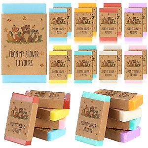 Dimsile 24 Set Baby Shower Soap Favors for Guests Mini Scented Soaps Bulk Baby Shower Gifts Party Souvenirs(Woodland)