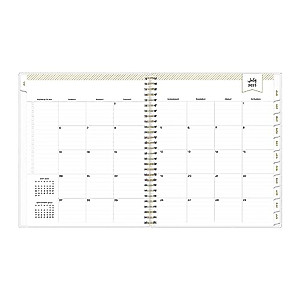 2023-2024 Day Designer Monthly Planning Calendar, 8" x 10", Elle Blue Frosted, July 2023 to June 2024, 142488