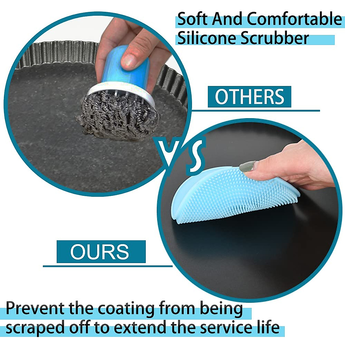 Vnray Mini Tart Pans with Removable Bottom 4 inch Set of 10, Non-stick Round Quiche Pan Heavy Duty Carbon Steel for Mousse Cakes, Christmas Dessert Baking with Silicone Scrubber