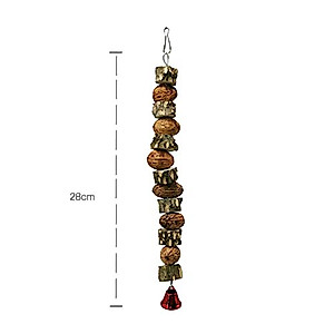 ATB2U Wooden Bird Swing Perch Parrot Hanging Toy Natural Wood Bird Chewing Toys for Small Sized Birds Pet Bird Parakeet Budgie Cockatiel Cage Hammock Swing Toy Hanging Cage Toys