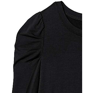 Amazon Essentials Women's Supersoft Terry Pleated-Sleeve Sweatshirt (Previously Daily Ritual), Black, X-Large