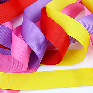 1 Inches Grosgrain Ribbons Fabric Ribbons, 20 Colors*2 Yards Each Total 40 Yards, Boutique Ribbons for Gifts Wrapping, DIY Bow Hair Accessories