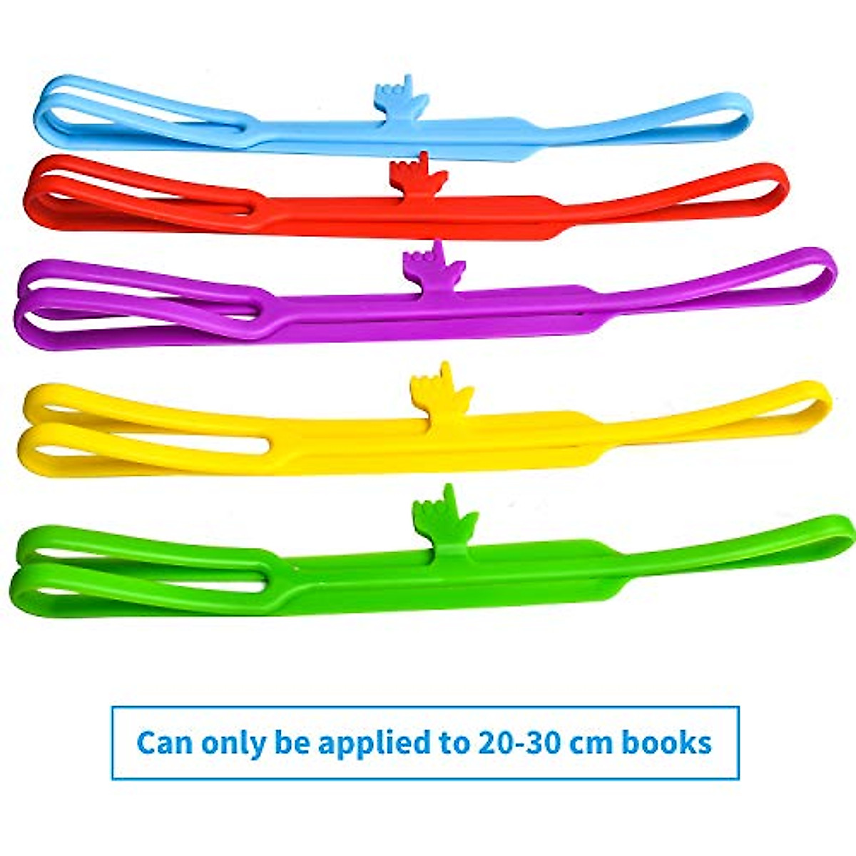 Silicone Finger Bookmarks, 10 pcs Silicone Finger Point Bookmarks Elastic Book Mark Strap Home School Office Supply for Adults and Kids