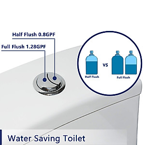 DeerValley DV-1F52636 Prism Modern Comfortable Seat Height Dual Flush Elongated One-Piece Toilet with Soft Closing Seat, High-Efficiency Supply, Luxury White Contemporary Ceramic (White)