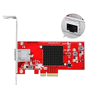 EDUP 10Gb Gigabit Ethernet PCI-E Network Controller Card with Heat Sink 1G/2.5G/5G/10Gbps RJ45 LAN Adapter PCI Express Converter Network Card for Desktop PC with Windows 10/8.1/8 /7