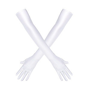 AiMiNa 6Pcs Womens Bunny Costume Cosplay Costume Satin Gloves Rabbit Tail Ear Headband Collar Bow tie stockings set (Pink)