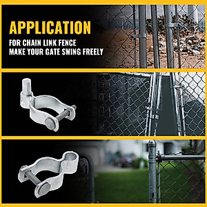 Chain Link Fence Gate Hinge Kit, VIVIDA 1-5/8" Gate Hinge Include Female Gate Hinge(2 PCS), Male Gate Hinge(2 PCS), Chain Link Fence Gate Hinge, Galvanized Gate Hinge, Chain Link Fence Parts