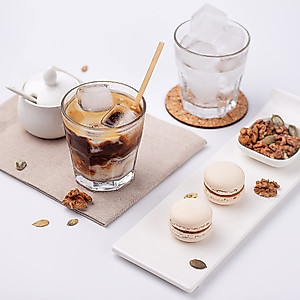 ECODECO 4 Cocktail Glasses - 9 Ounce - Gibraltar Old Fashioned Rocks Tumblers - w/Straws