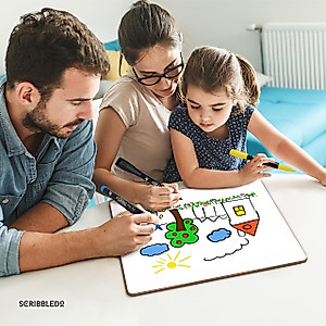 Scribbledo White Board Dry Erase Board 11"x14” Mini Double Sided Personal Whiteboard Board Dry Erase Lapboard Handheld Personal White Boards for Students Small Whiteboard Office Kitchen