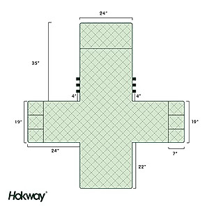 Hokway Wingback Chair Covers Armchair Slipcover with Adjustable Elastic Straps,1 Piece Furniture Chair Protector with Side Pockets for Fabric Leather Chair Covers for Living Room (Teal)