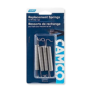 Camco 42914 Heavy-Duty RV Step Rug Replacement Springs - Safely Secures Your RV Step Rug in Place - Compatible with Most Step Rugs
