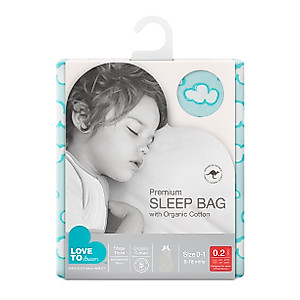 Love to Dream Lite Organic Baby Sleep Bag (6-18 Mo), Super Soft Temp Regulating Sleeping Sack, 0.2TOG Lightweight Wearable Blanket, Turquoise