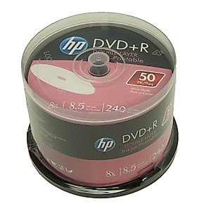 Hp DVD+R Dl Double Layer 8X 8.5Gb White Inkjet Printable 50 Pack in Spindle