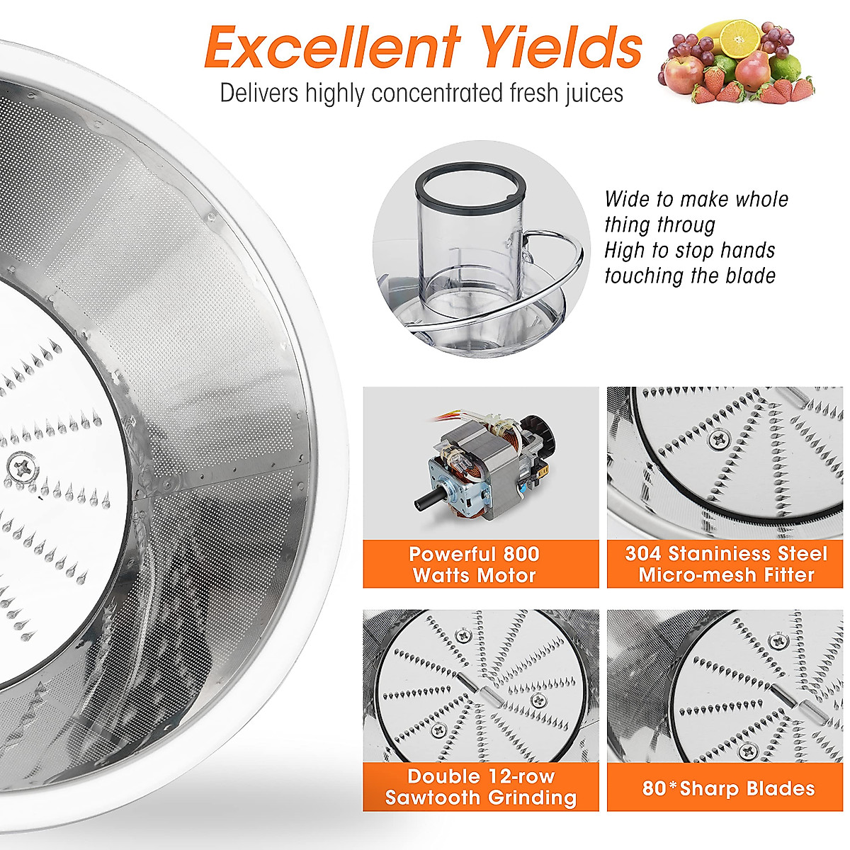 1000W 5 Speeds LCD Screen Centrifugal Juicer Machines Vegetable and Fruit, Regenerate Juice Extractor with Big 3" Wide Mouth, Anti-drip Compact Juice Maker, Easy Clean, High Juice Yield, BPA Free