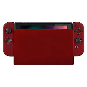 eXtremeRate Scarlet Red Joycon Housing Shell (D-Pad Version) with Full Set Buttons for Nintendo Switch, Replacement Faceplate for Nintendo Switch Dock – Joy-Con Dock NOT Included