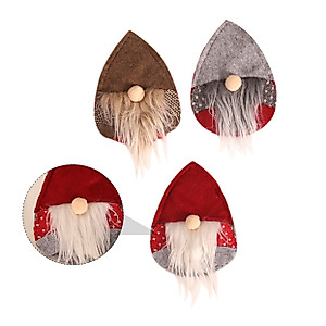 BESTOYARD 12 Pcs Cutlery Set Norse Decor Nativity Ornaments for Kids Xmas Kids Cutlery Wine Bottle Decor Forks Bag Mini Bottles Tableware Holder Elder Sweden Christmas Artificial Fur