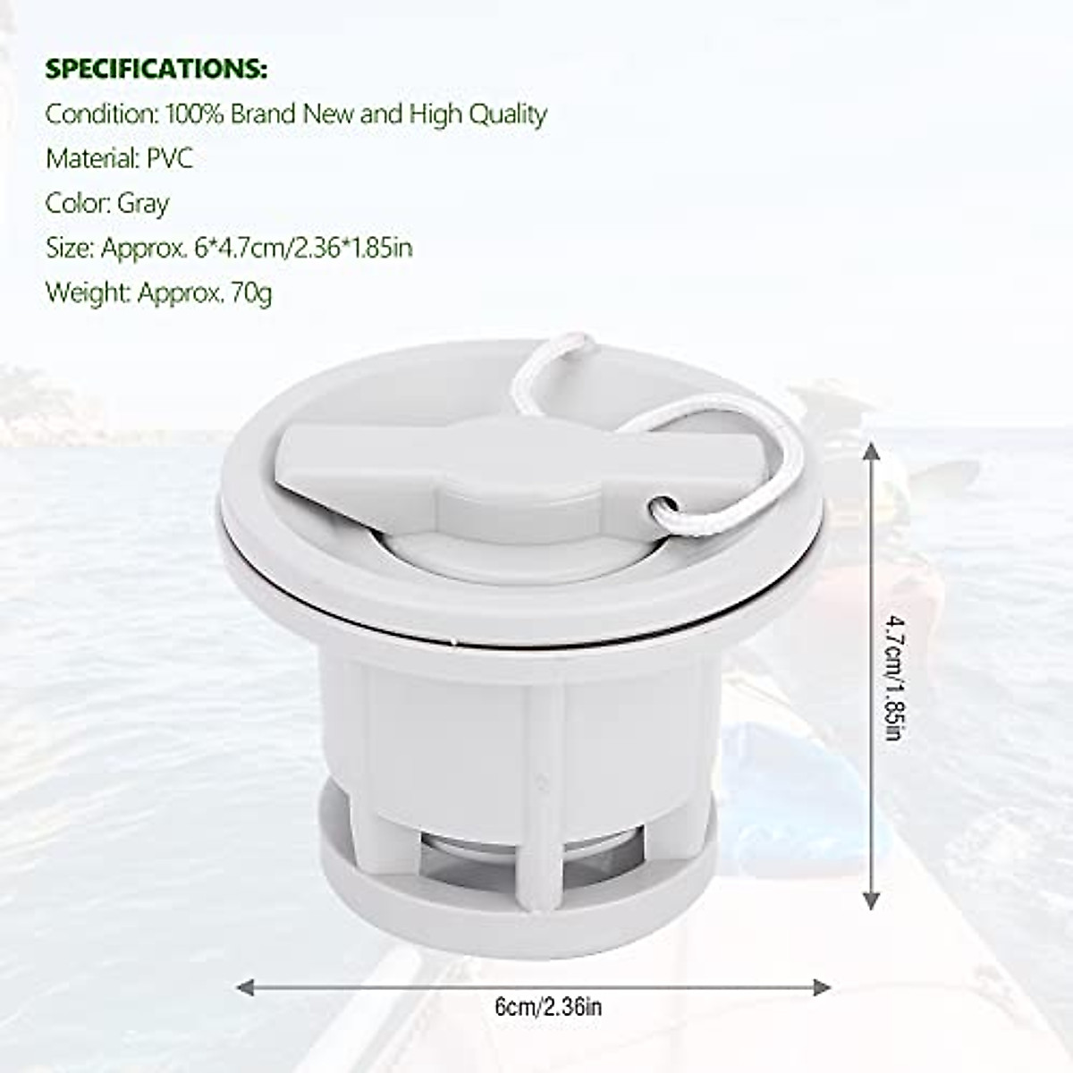 Boat Air Valve, PVC Air Gas Valve Cover Boat Valve Replacement for Inflatable Boat Dinghy Kayak Canoe River Raft Inflatable Paddle Board Air Valve