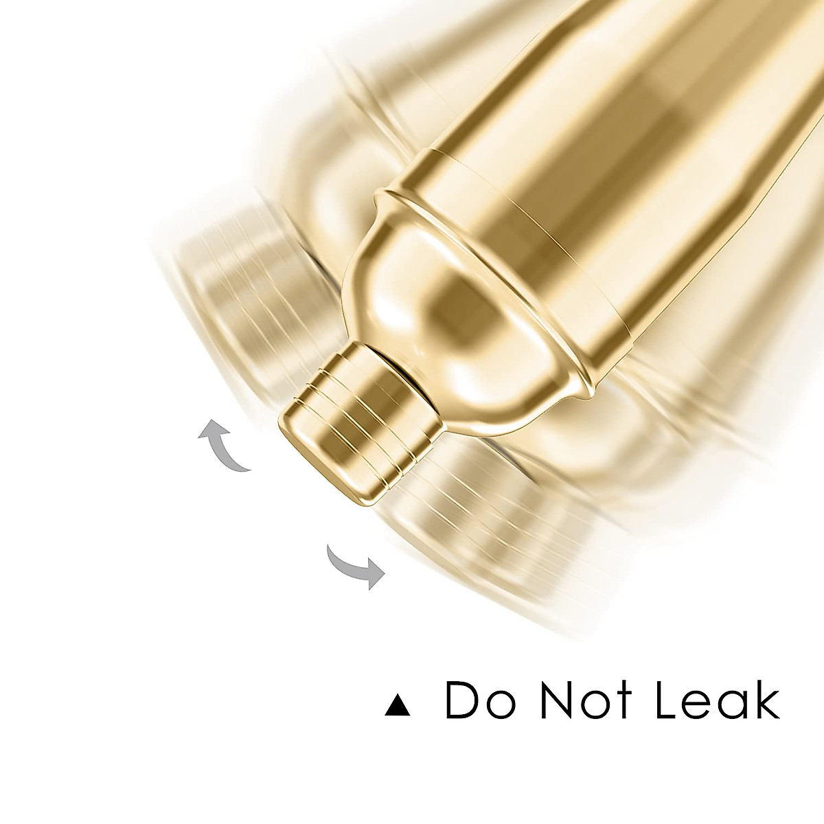 LUCKYGOOBO Cocktail Shaker with Double Measuring Jigger,18/8 Stainless Steel 24oz Martini Shaker Set,Drink Shaker Built-In Strainer,Bartender Kit. (Gold)