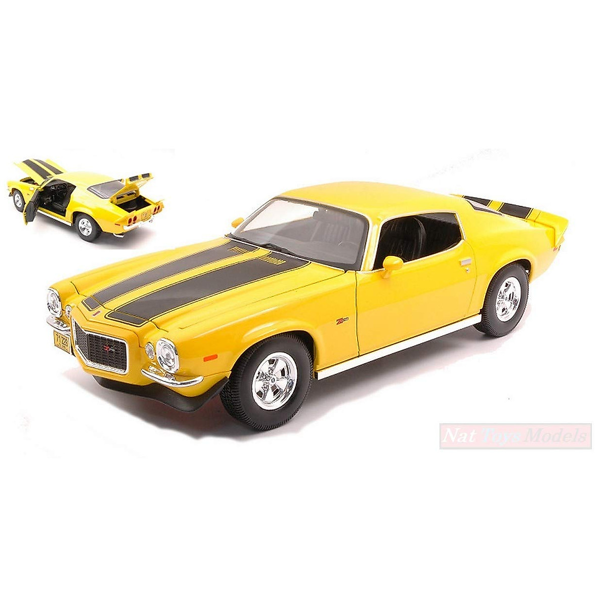 Maisto Scale Model Compatible with Chevrolet Camaro Z28 1971 Yellow 1:18 MI31131Y