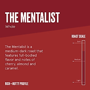 The Mentalist Whole Bean Coffee, Medium Dark Roast, 12 Oz, Bulletproof Keto Friendly 100% Arabica Coffee, Certified Clean Coffee, Rainforest Alliance, Sourced from Guatemala, Colombia & El Salvador
