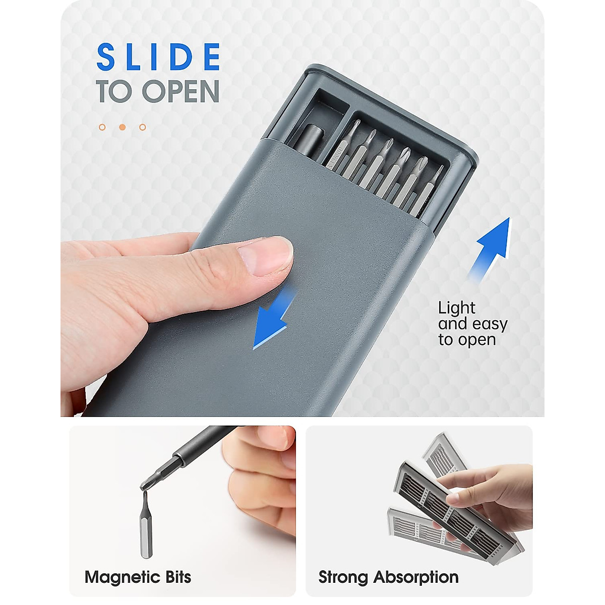 Precision Screwdriver Set, Small Screwdriver with Torx Phillips Head & Flathead, Repair Tool Kit with Magnetic Bits for Electronics, PC, Watch, Jewelry, DIY Projects and Home Repairing