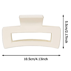 Whaline Hair Claw Clips Strong Hold Rectangle Hair Claw 6 Pack Transparent & Solid Color Hair Jaw Clamp Non-Slip Catch Hair Clips Hair Styling Accessories for Women Girls Thin Thick Hair