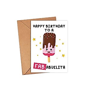 GavinsDesigns Happy Birthday To A Fab Abuelita Card - Greeting Card - Happy Birthday Card - Fab Birthday Gift For Her - Fab Abuelita Card - Fab Birthday For Abuelita Card - Funny Birthday Card