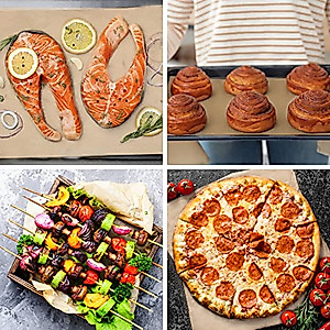 Parchment Paper for Baking, 15 in x 200 ft Air Fryer Disposable Paper Liner, Non-Stick Unbleached Parchment Paper Roll, HOFHTD Baking Paper Roll for Grilling, Steaming, Pans, Oven