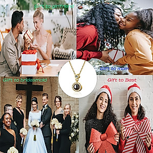 Necklace with Picture inside Circle Photo Necklace Projection Pendant with Photos & "I love you" 100 languges in it Personalized Picture Necklace Jewelry Memory Gift for Women