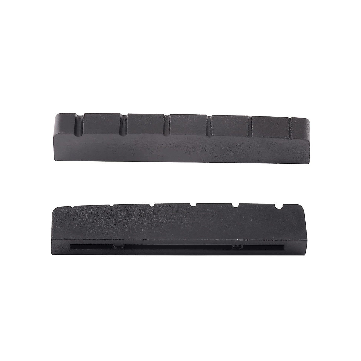 Metallor 6 String Graphite Guitar Nut Pre-Slotted Top Nut Compatible with Les Paul LP SG Style Electric Guitar or Acoustic Guitar Black 43 x 9 x 6mm Set of 2pcs.