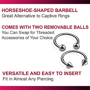bodyjewellery 2pcs 16g Circular Barbell Titanium G23 Helix Tragus Lip Ring Cartilage Bite Snake Septum Ear Eyebrow Nose B2CCQ 8mm
