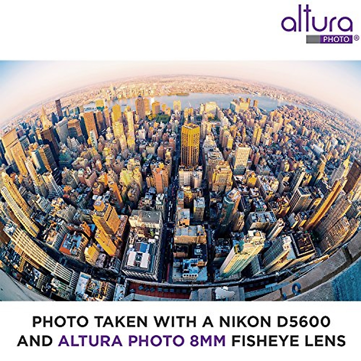 Altura Photo 8mm f/3.0 Professional for Nikon Wide Angle Lens Aspherical Fisheye Lens for Nikon D500 D3000 D3200 D3300 D3400 D3500 D5100 D5200 D5300 D5500 D5600 D7100 D7200 D7500 DSLR Cameras