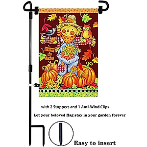 Seasonal Garden Flags Set of 12 and Garden Flag Stand-Holder-Pole Double Sided Burlap 12.5 x 18 Inch House Flags ,Small Garden Flags for Outside,Easter Spring Summer Garden Flags,Seasonal Flags for Outdoor Decorations Flags
