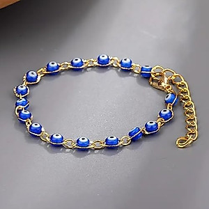 choice of all Evil Eye Bracelet for Women,14K Gold Plated Turkish Blue Eye Chain Bracelets for s Christmas (Blue)