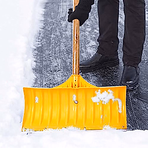 Snow Shovel for Driveway, Snow Shovels for Snow Removal, 22.0*14.2in Plastic Shovel Head, Agricultural Tools, Snow Shovel Push Snowboard Car Emergency Camping Home Garage Garden (Color:Orange)