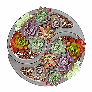 Concrete Flower Pot Molds Succulent Planter Silicone Molds Tai Chi Symbol Clay Cement Bonsai Moulds with Drainage Hole