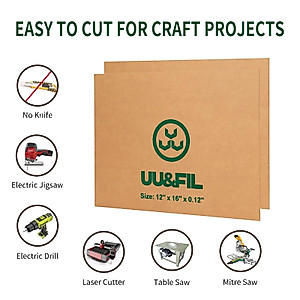 UU&FIL White Acrylic Sheets 12" x 16"x 1/8", 2 Pack 38.7% Translucent White Cast plexiglass Sheets for DIY Display Projects, Signage, Craft, Photo Frame, Painting and Easy to Cut.