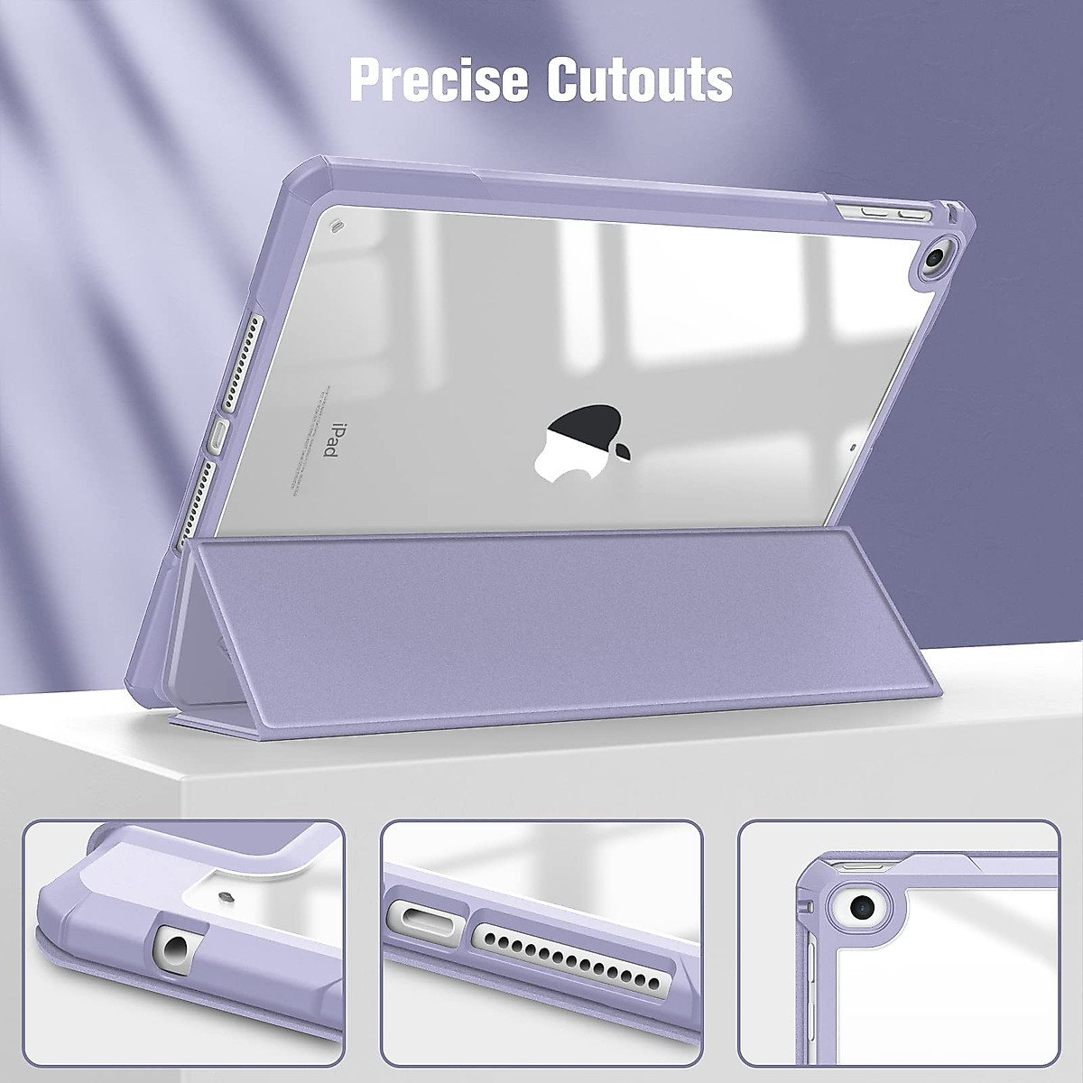 Fintie Hybrid Slim Case for iPad 6th Generation 2018 / 5th Gen 2017 / iPad Air 2 / iPad Air 1 (9.7 Inch) - Shockproof Cover, Lilac Purple