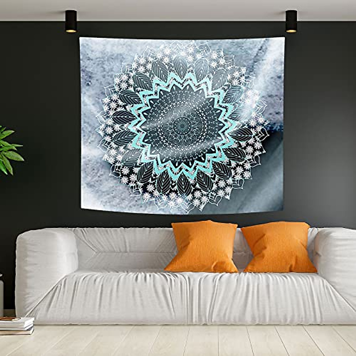 Mandala Tapestry Wall Hanging Tapestry for Bedroom Living Room Dining Room Dormitory Wall Decor Tapestry Bedside TV Background Decoration (51.2x59.1 inches, 130x150 cm)