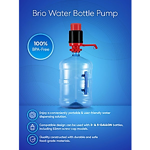 Brio Universal Manual Drinking Water Pump (Red/Black)