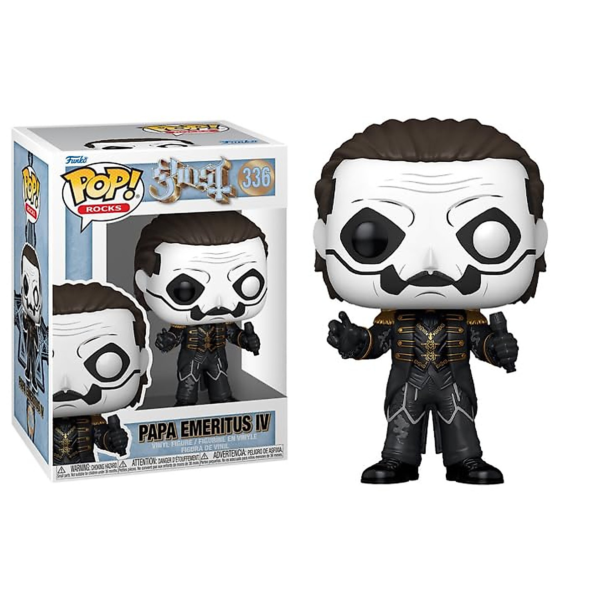 POP Rocks: Ghost - Papa Emeritus IV Funko Vinyl Figure (Bundled with Compatible Box Protector Case), Multicolored, 3.75 inches