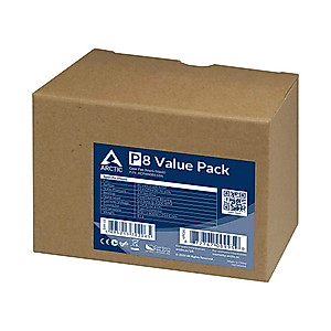 ARCTIC P8 (5 Pack) - 80 mm Case Fan, Pressure-optimised, Quiet Motor, Computer, Fan Speed: 3000 RPM - Black