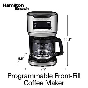 Hamilton Beach Programmable FrontFill Coffee Maker, Extra-Large 14 Cup Capacity, Black/Stainless (46390)